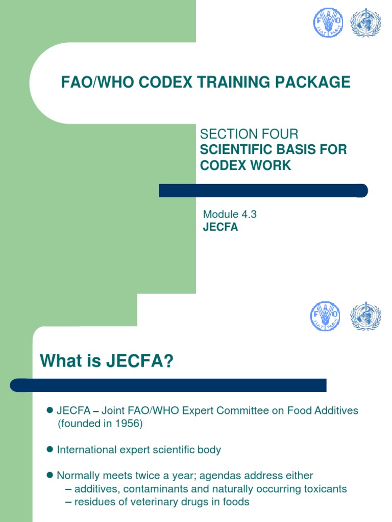 Overview of JECFA Evaluations | PDF | Food And Agriculture Organization ...
