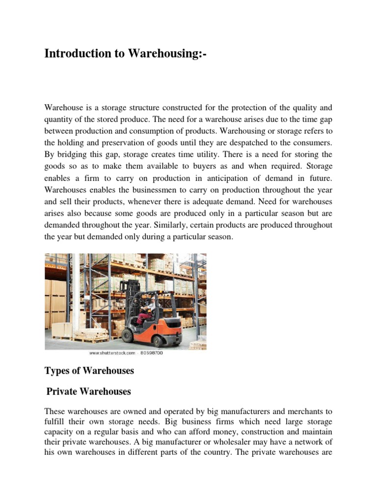 Introduction To Warehousing:-: Types of Warehouses Private Warehouses ...