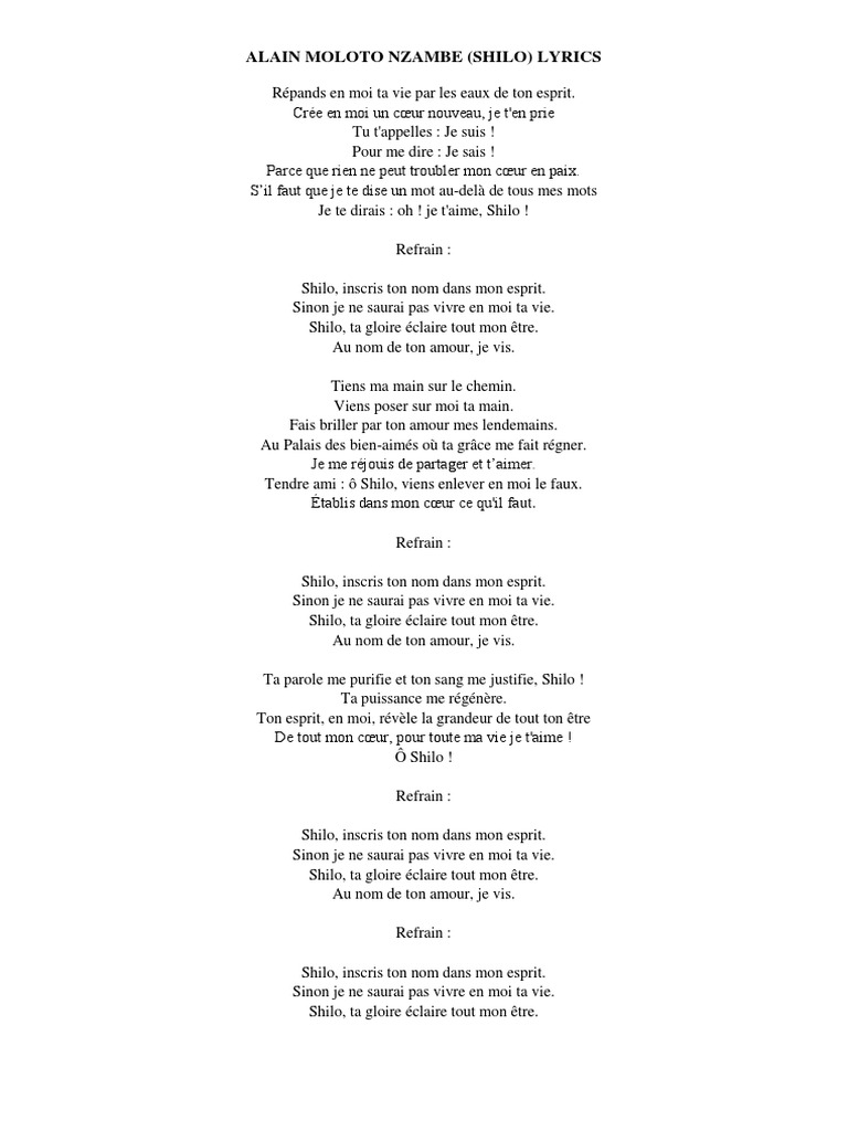 Paroles de "Shilo" par Gaël | PDF | Religions et croyances