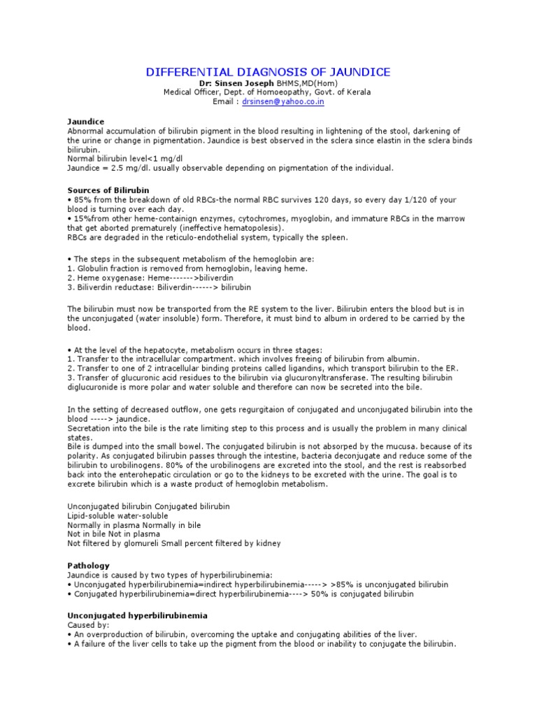 Differential Diagnosis of Jaundice | Download Free PDF | Liver ...