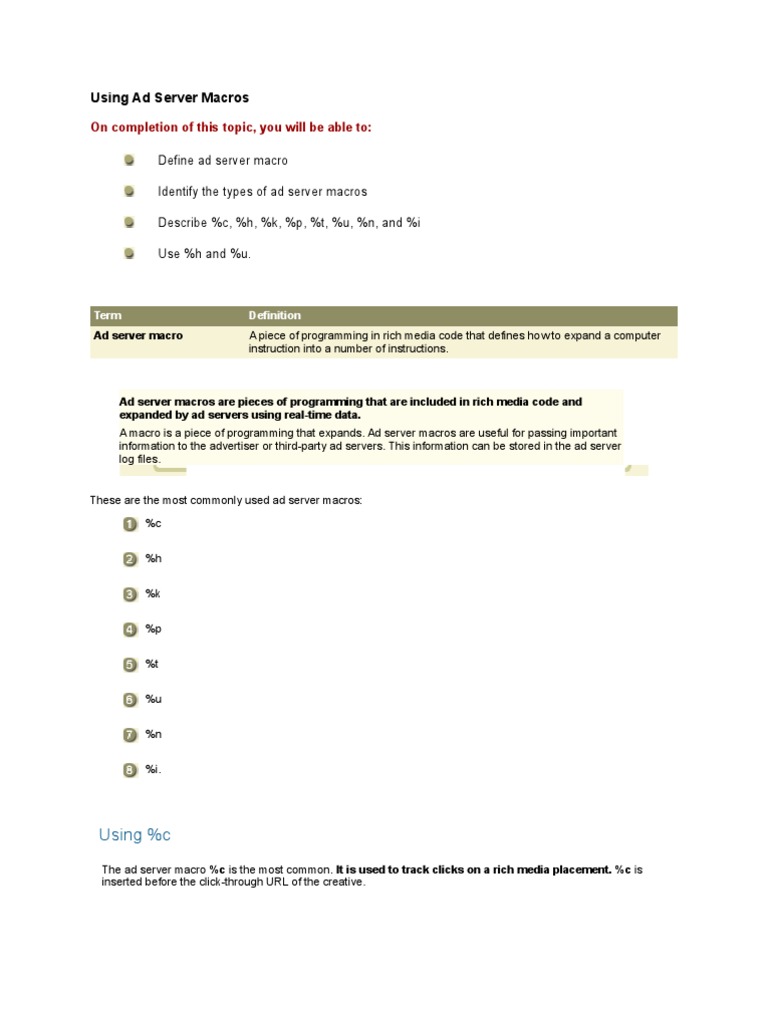 Understanding Ad Server Macros | PDF | Search Engine Optimization ...