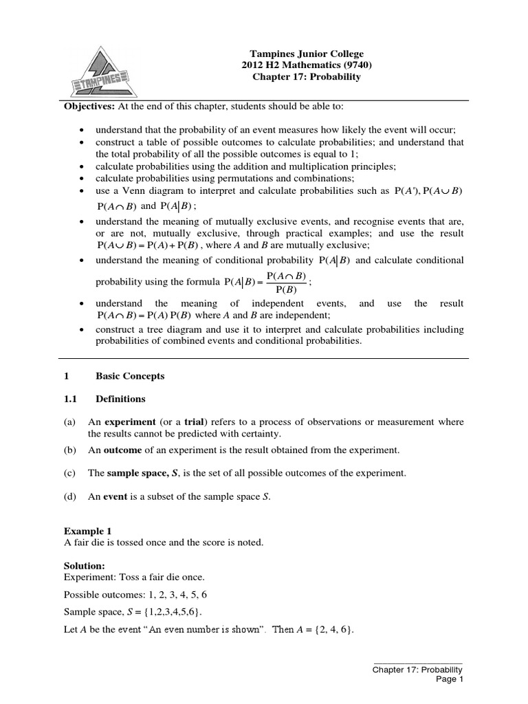 Probability Concepts and Calculations | PDF