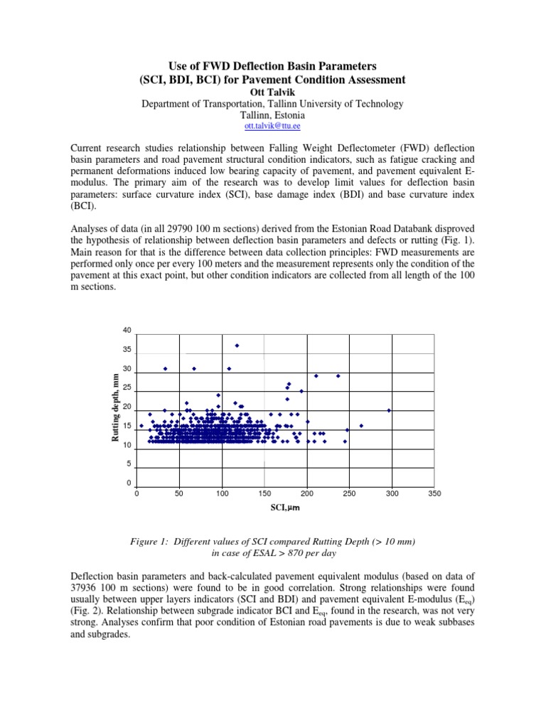Use of FWD Deflection Basin Parameters | PDF | Applied And ...