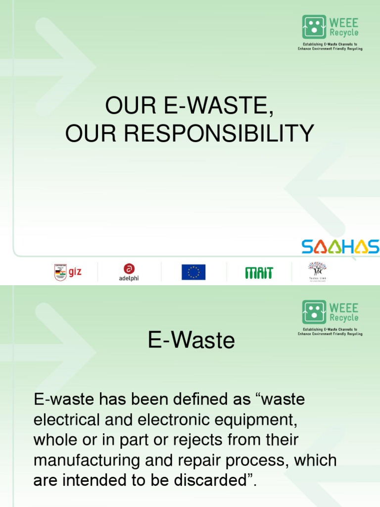 E-Waste Presentation For Colleges | PDF | Electronic Waste | Recycling