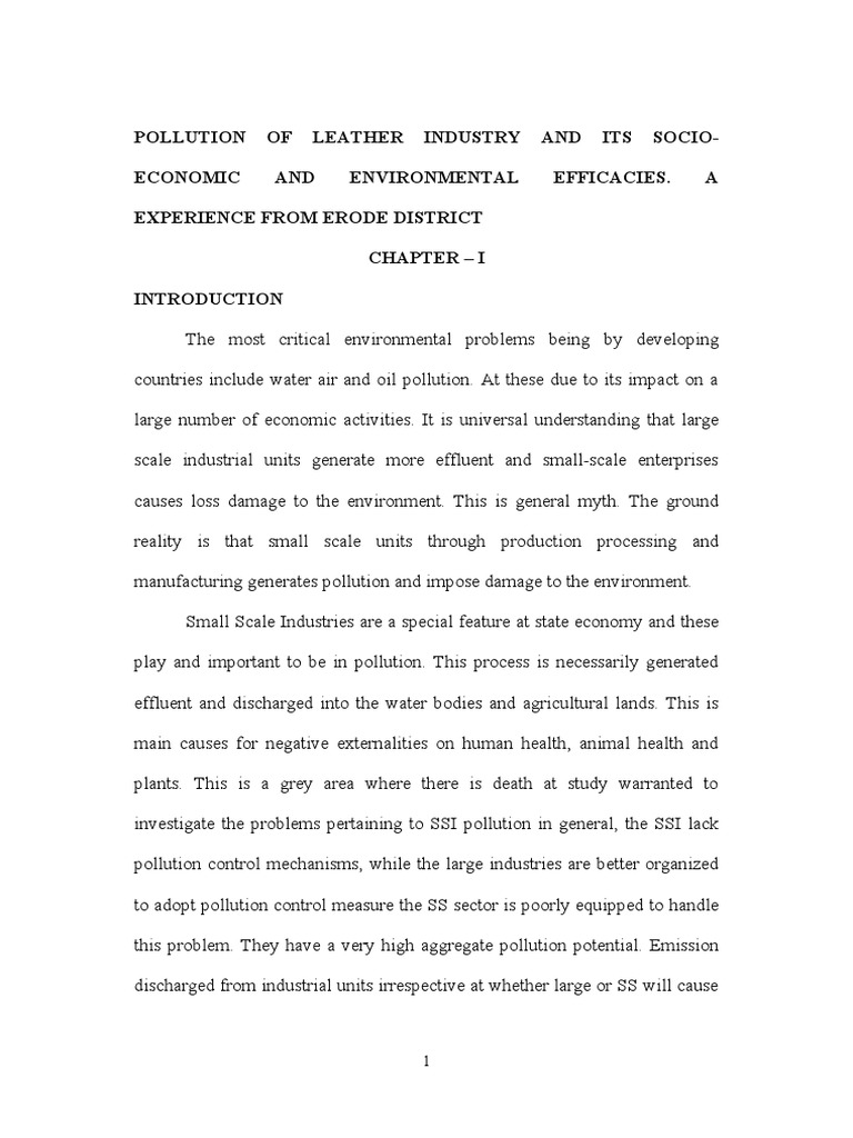 Pollution of Leather Industry | PDF | Leather | Pollution