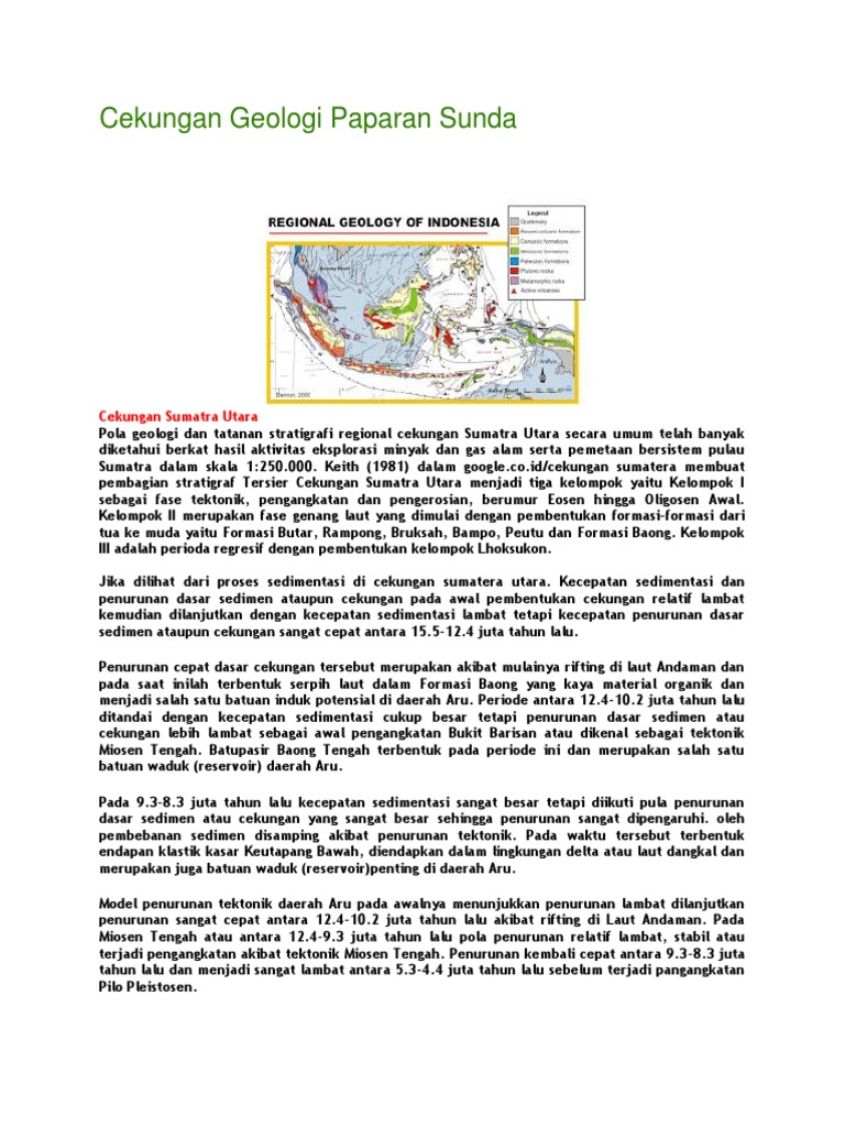 Cekungan Geologi Paparan Sunda | PDF