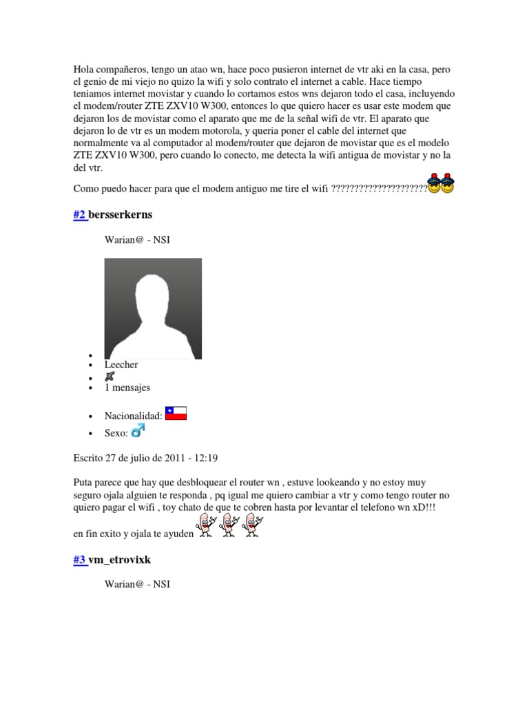 Como WIFI para VTR | PDF | Enrutador (Computación) | Arquitectura de ...