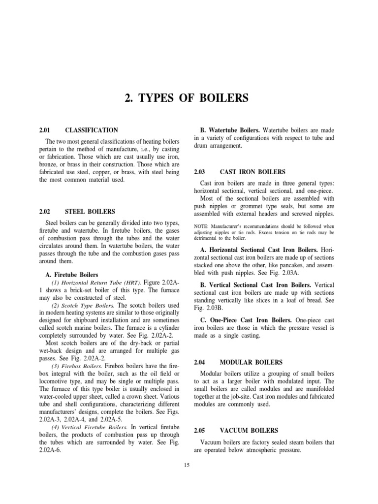 Types of Boilers: (1) Horizontal Return Tube (HRT) - Figure 2.02A | PDF ...
