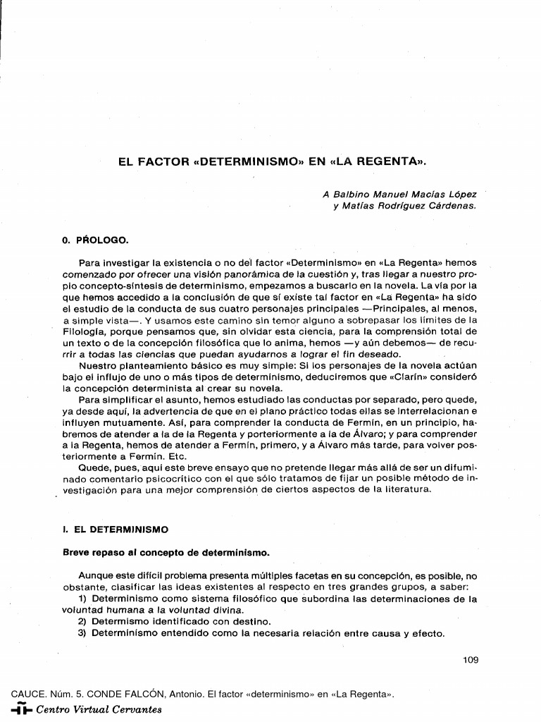 Determinismo La Regenta | PDF | Determinismo | Science