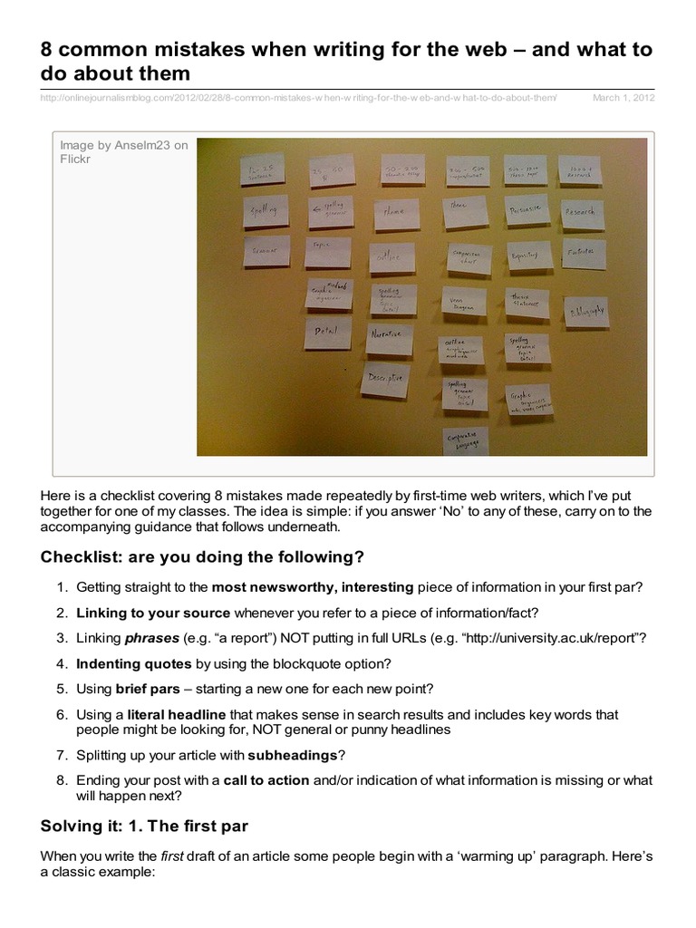 8 Common Mistakes When Writing For The Web and What To Do About Them ...