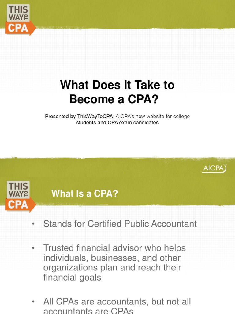 Steps To Becoming A CPA | PDF