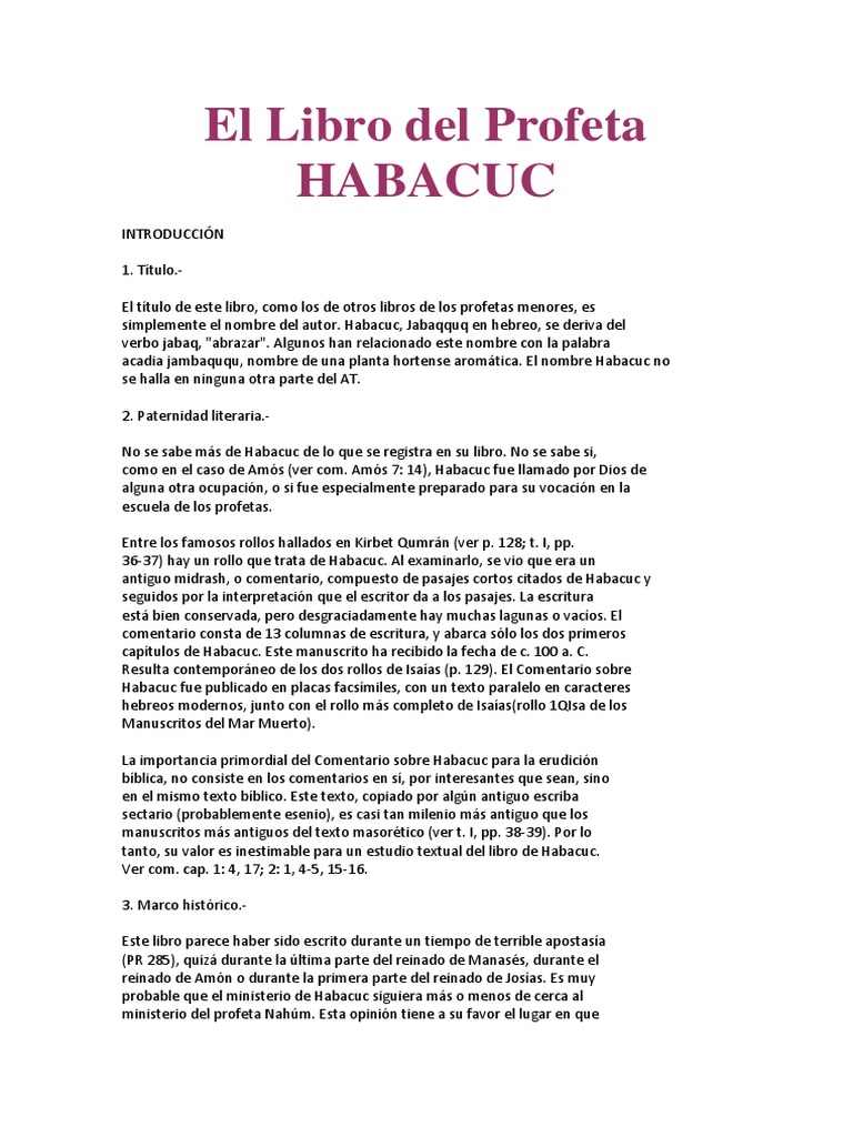 35 - Habacuc | PDF | Libro de Isaías | Fe