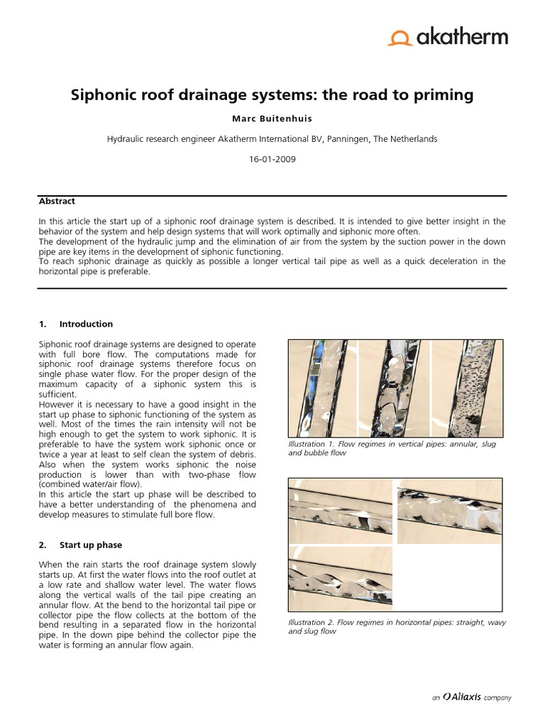 Siphonic Roof Drainage Systems The Road To Priming | PDF | Acceleration ...