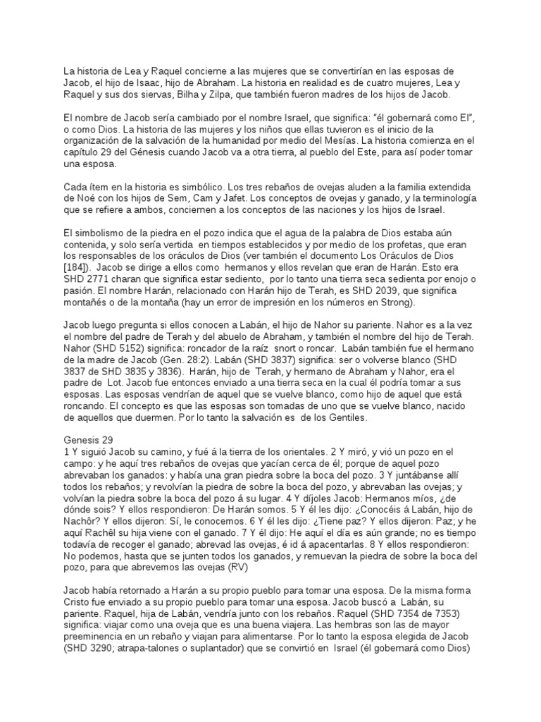 Raquel y Lea | PDF | Jacob | Rachel