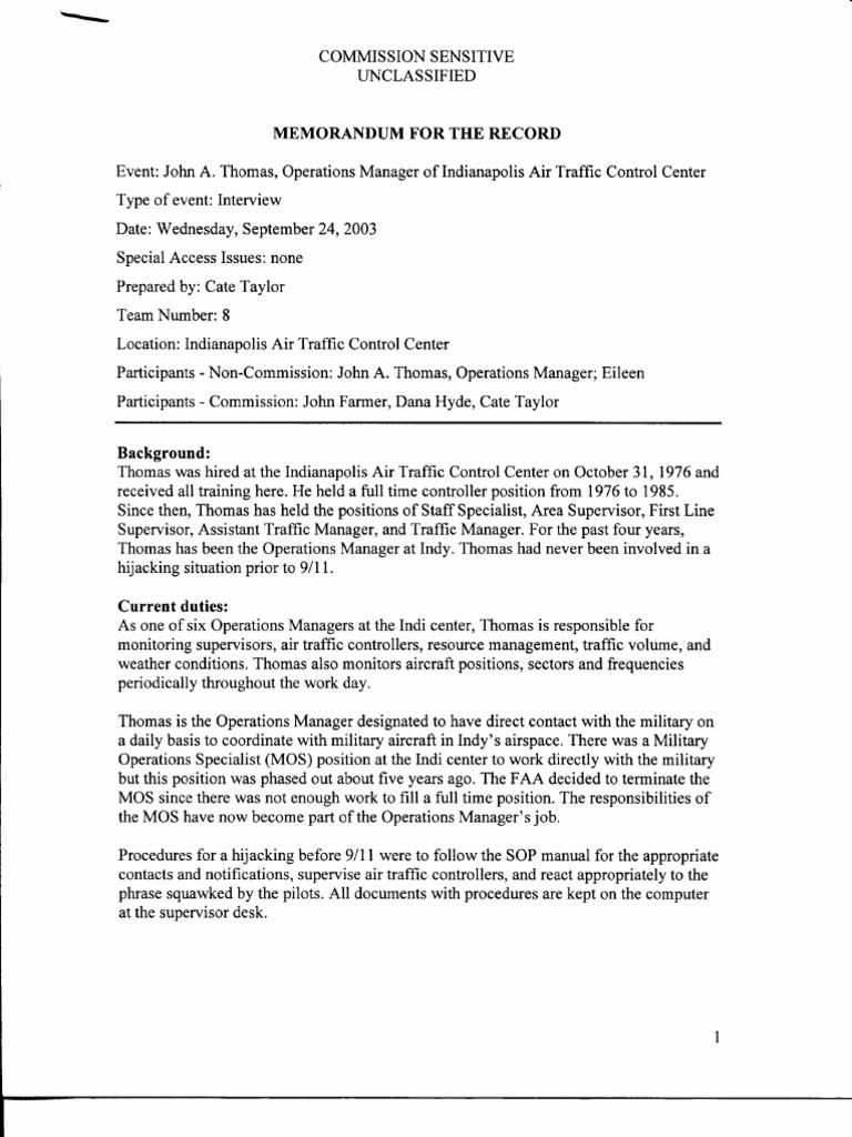 T8 B3 FAA Indy Center John A Thomas FDR - Entire Contents - 9-24-03 MFR ...