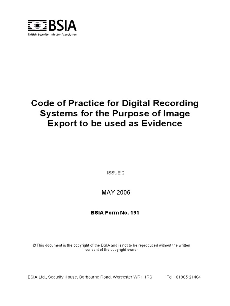 Code of Practice For Digital Recording Systems For The Purpose of Image ...
