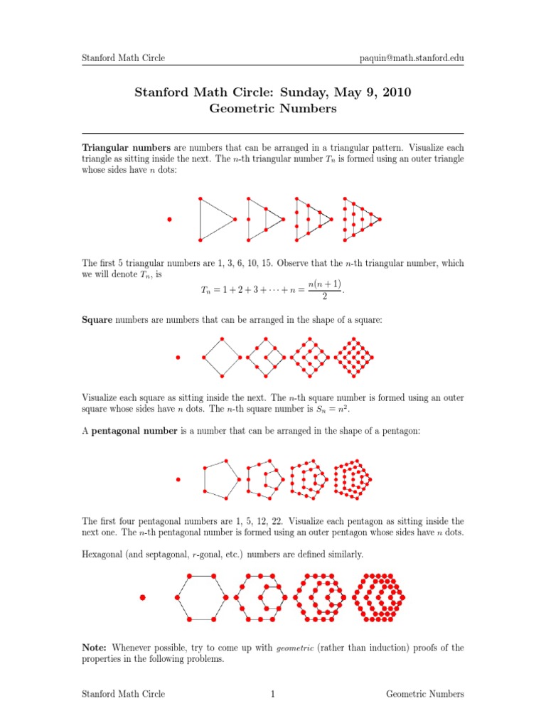 Geometric Numbers PDF Triangle Number Theory