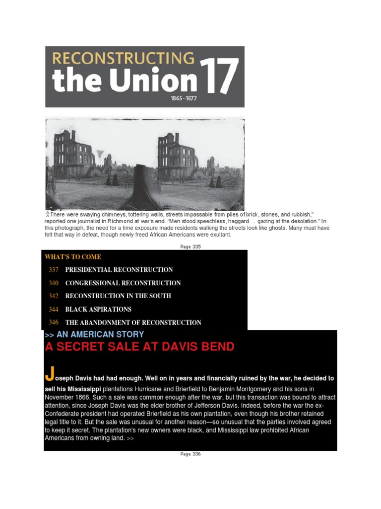 Chapters 17 21 | PDF | Reconstruction Era | Abraham Lincoln