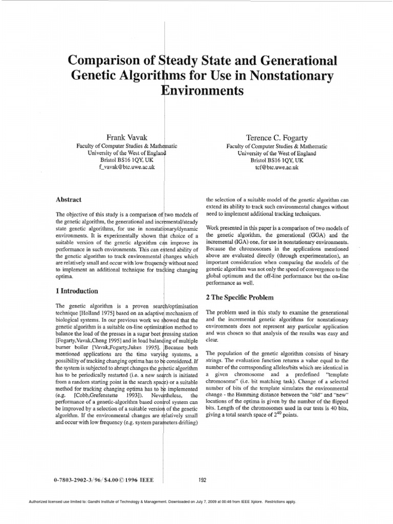 Comparison of Steady State and Generational Genetic Algorithm For Usin ...