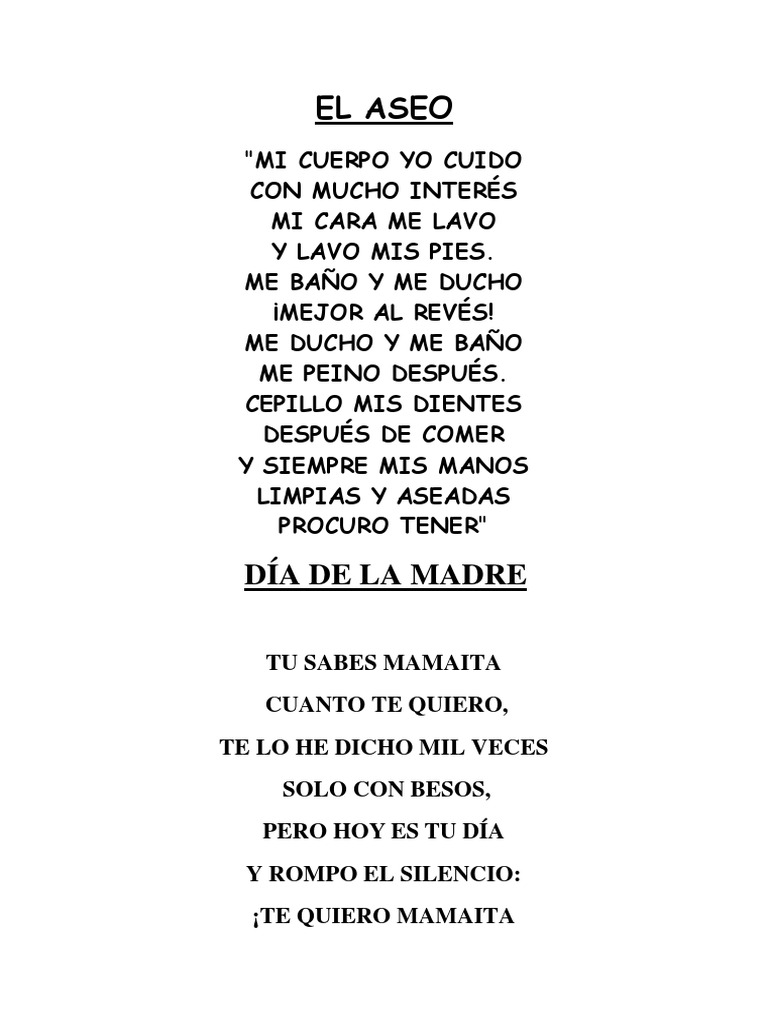 Poemas para Niños | PDF | Cocina, comidas y vino | Hogar, jardinería y ...