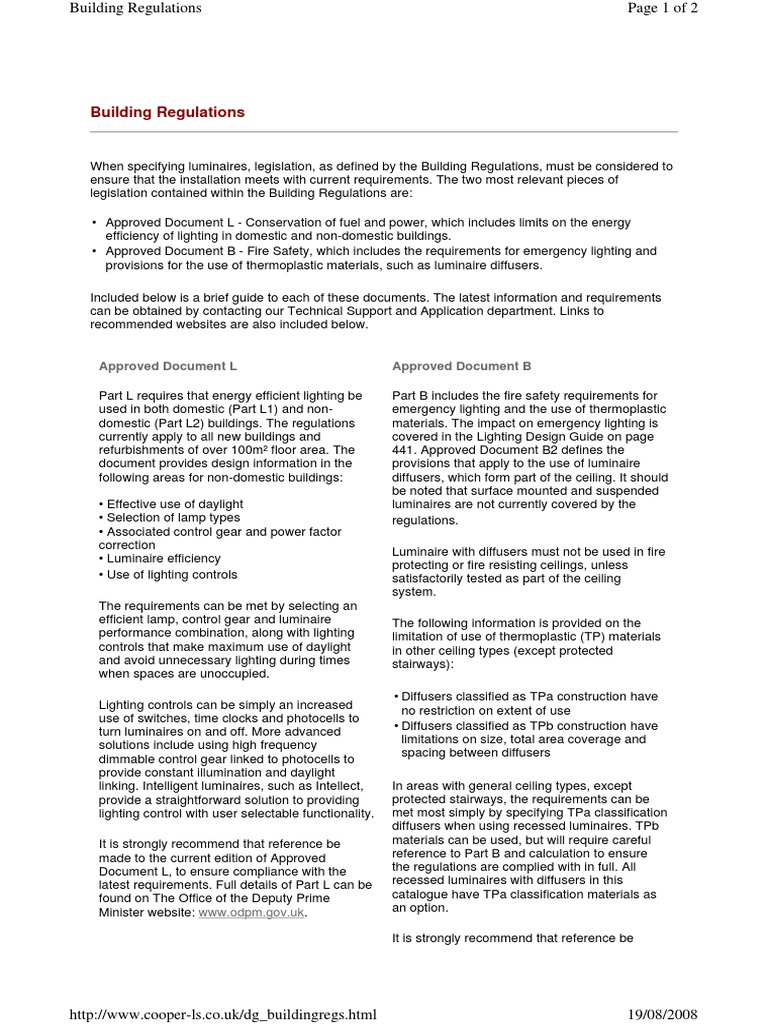 Building Regulations | PDF | Lighting | Science