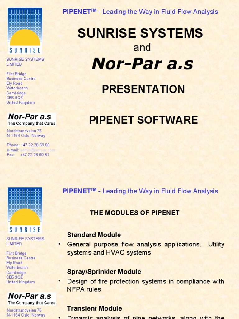 PIPENET Fluid Flow Analysis Software | PDF | Fire Sprinkler System ...