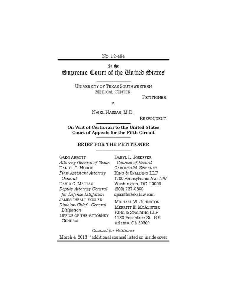 Petitioner's Opening Brief | PDF | Civil Rights Act Of 1964 | Burden Of ... Petitioner's Opening Brief | PDF | Civil Rights Act Of 1964 | Burden Of ...