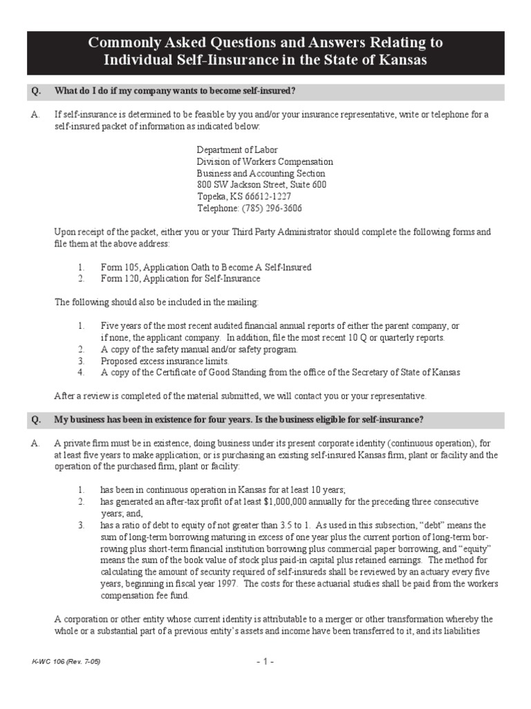 Commonly Asked Questions and Answers Relating To Individual Self ...