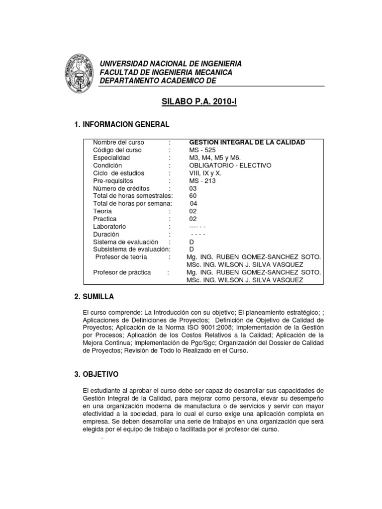 MS525 | PDF | Calidad (comercial) | Planificación