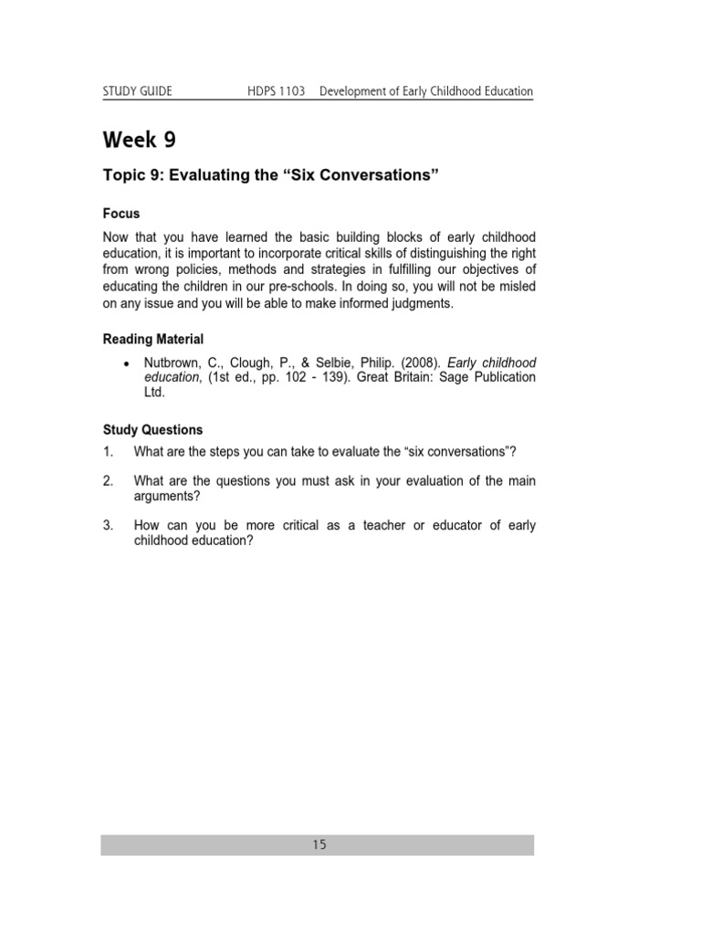 Topic 9 Evaluating The Six Conversations | PDF | Career & Growth | Self ...