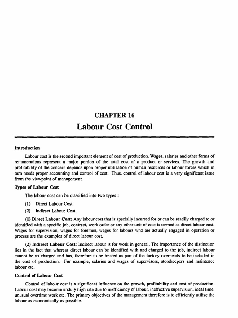 Labour Cost Control Techniques Explained | PDF | Turnover (Employment ...
