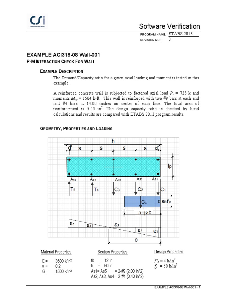Aci 318-08 Wall-001 | PDF | Engineering | Mechanical Engineering