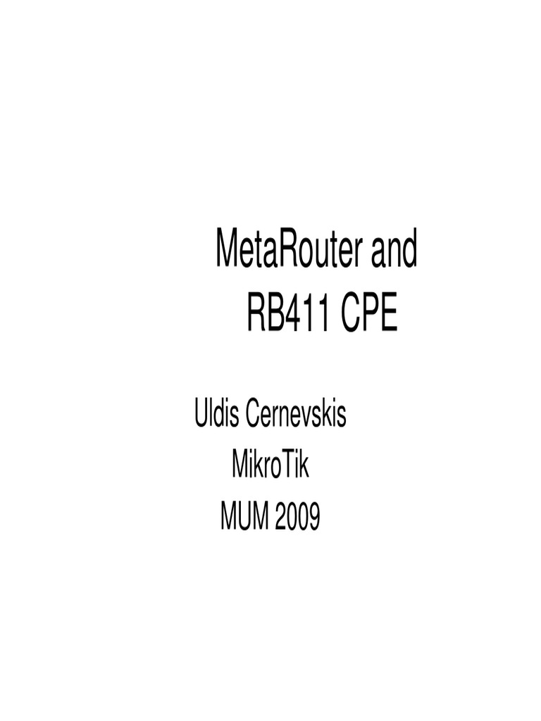 Metarouter RB411 | PDF | Router (Computing) | Virtual Machine