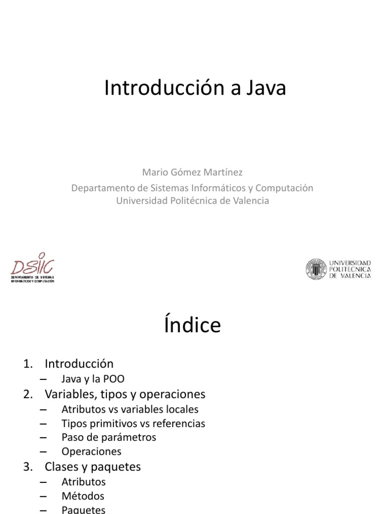 Introduccion A Java Pdf Pdf Objeto Informática Java Lenguaje