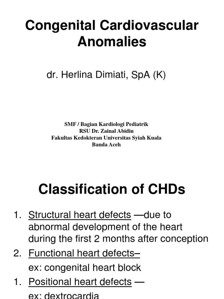 Congenital Cardiovascular Anomalies | PDF