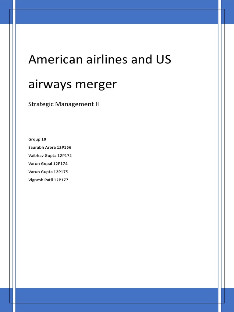 American Airlines-US Airways Merger | PDF | Us Airways | American Airlines
