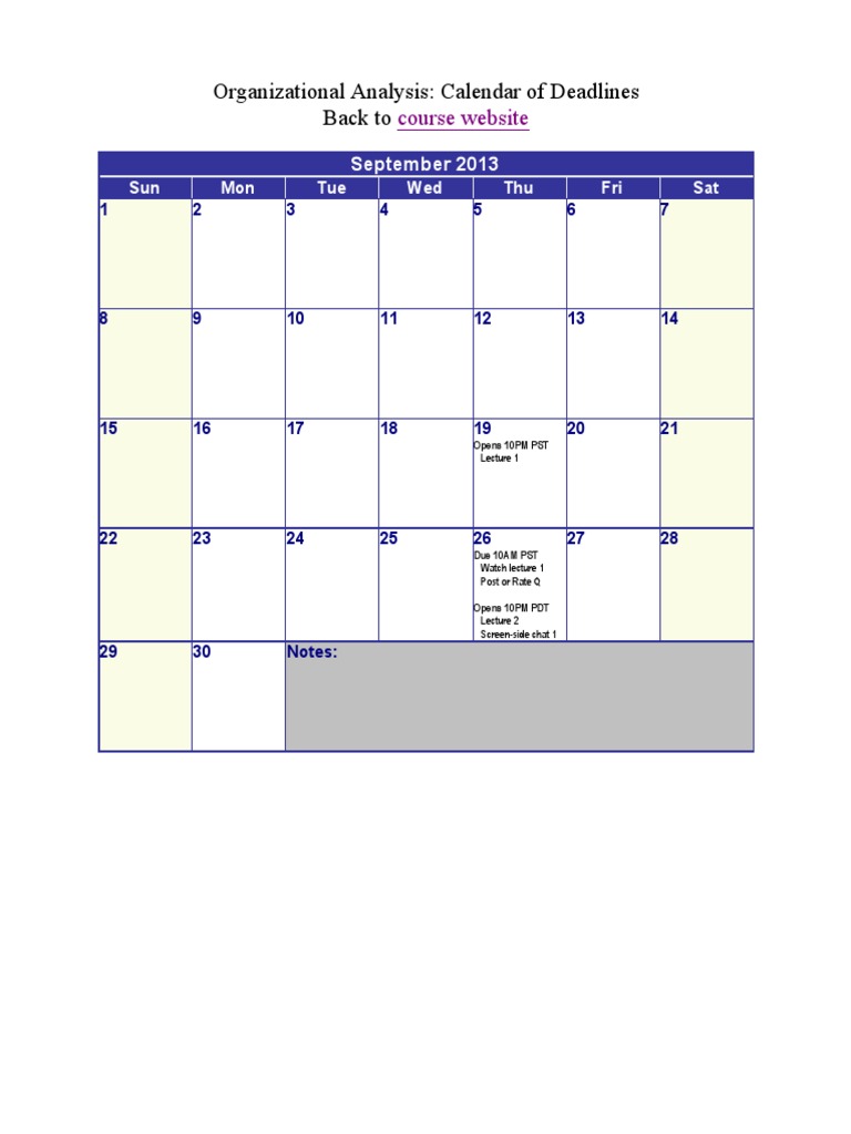 Organisational Analysis Coursera - Calendar | PDF | Language Arts ...