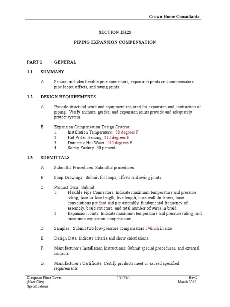 Piping Expansion Compensation: Requirements and Installation ...