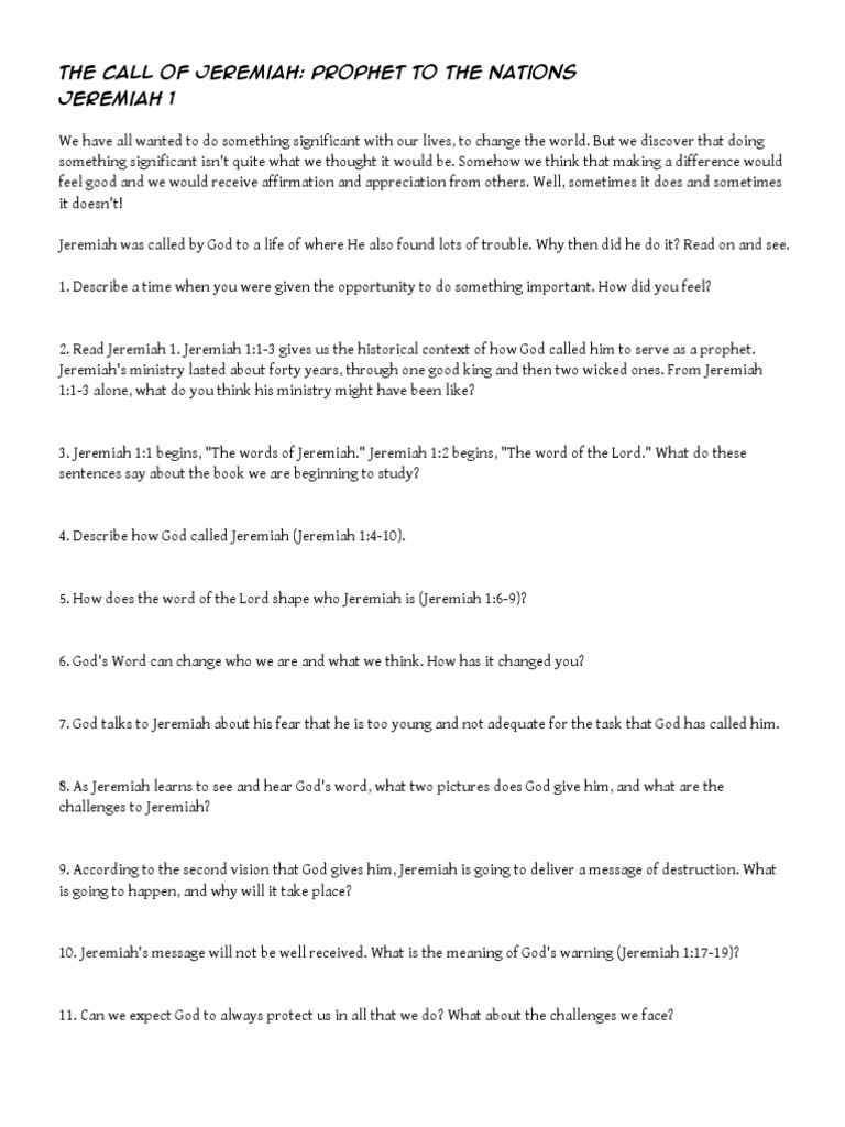 The Call of Jeremiah | PDF