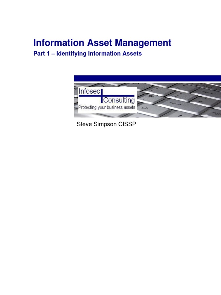 Information Asset Management Part 1 Pdf Information Security Payment Card Industry Data