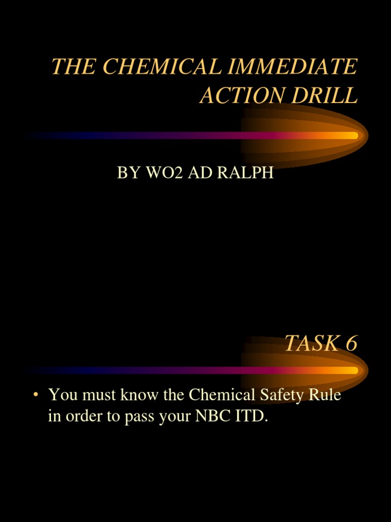 Chemical Immediate Action Drill | PDF | Science & Mathematics