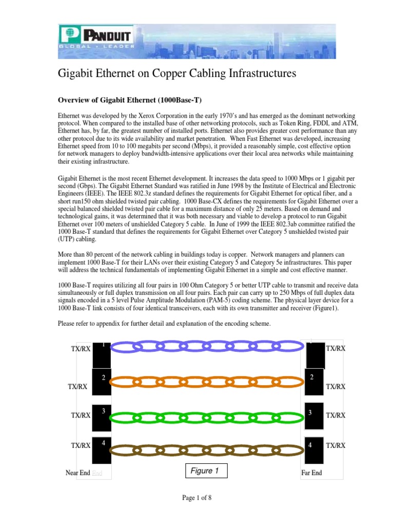 Gigabit Ethernet Over Copper Cabling | PDF | Ethernet | Bit Rate