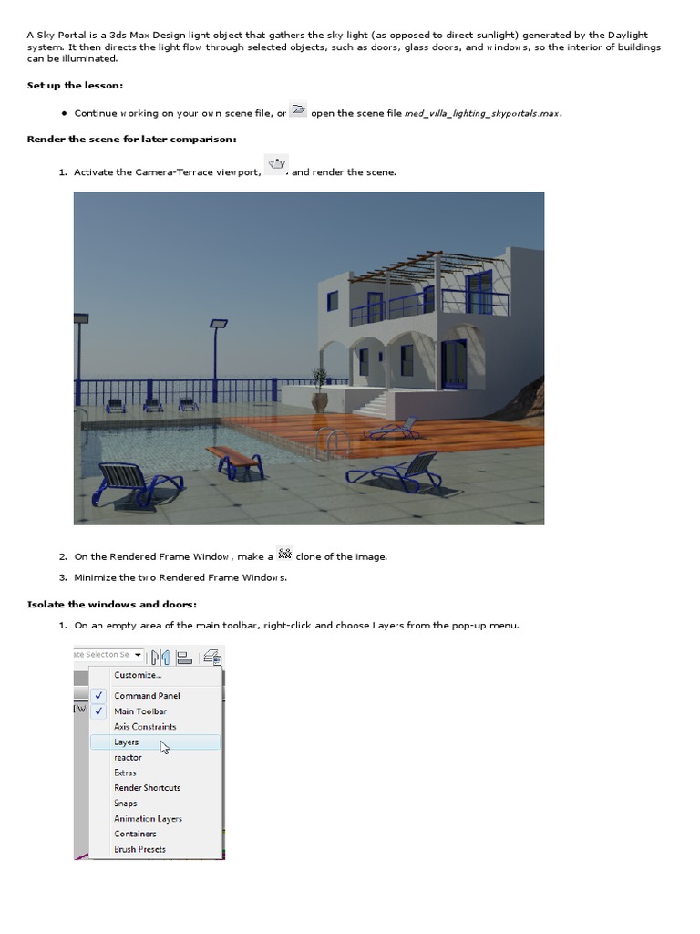 Sky Portal - Tutorial Autodesk 3dsmax | PDF | Exposure (Photography) | Rendering (Computer Graphics)