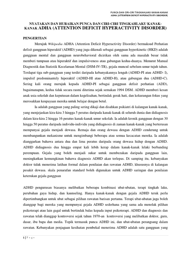 Punca KNK Adhd | PDF