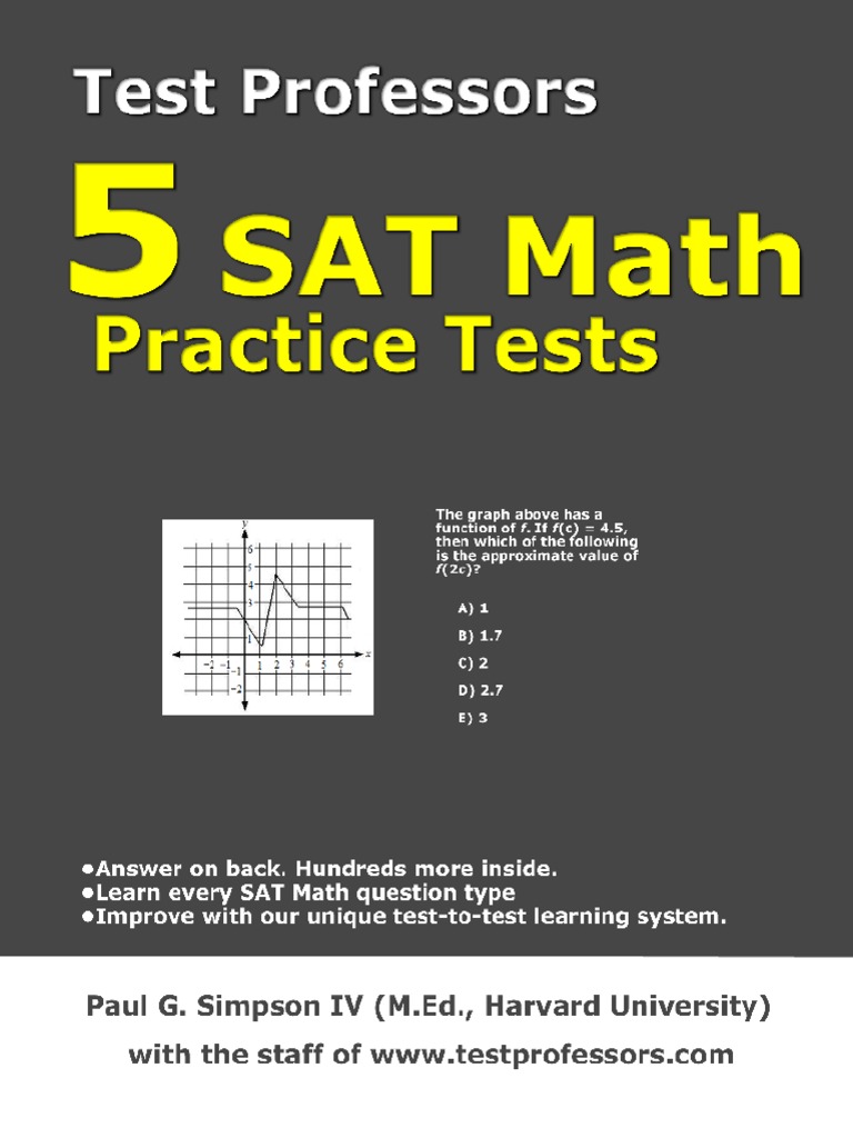 Free Printable Sat Math Test From 5 Sat Math Practice Tests | PDF | Sat ...