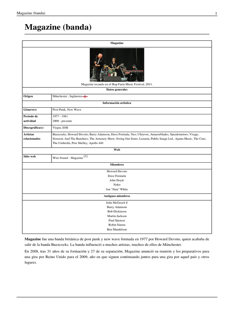 The Rise and Influence of British Post-Punk Band Magazine | PDF ...