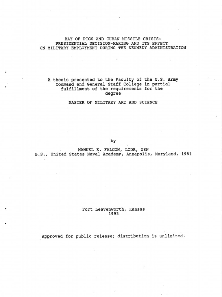 Bay of Pigs and Cuban Missile Crisis | PDF | John F. Kennedy | Central ...
