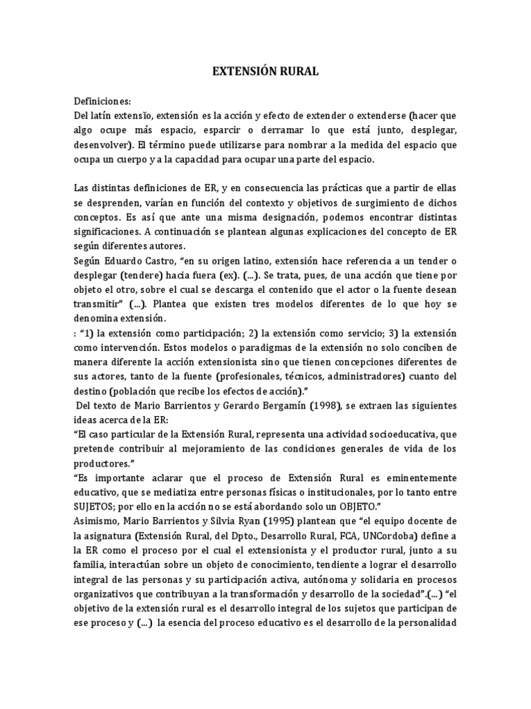 Extensión Rural | PDF | Agricultura | Área rural