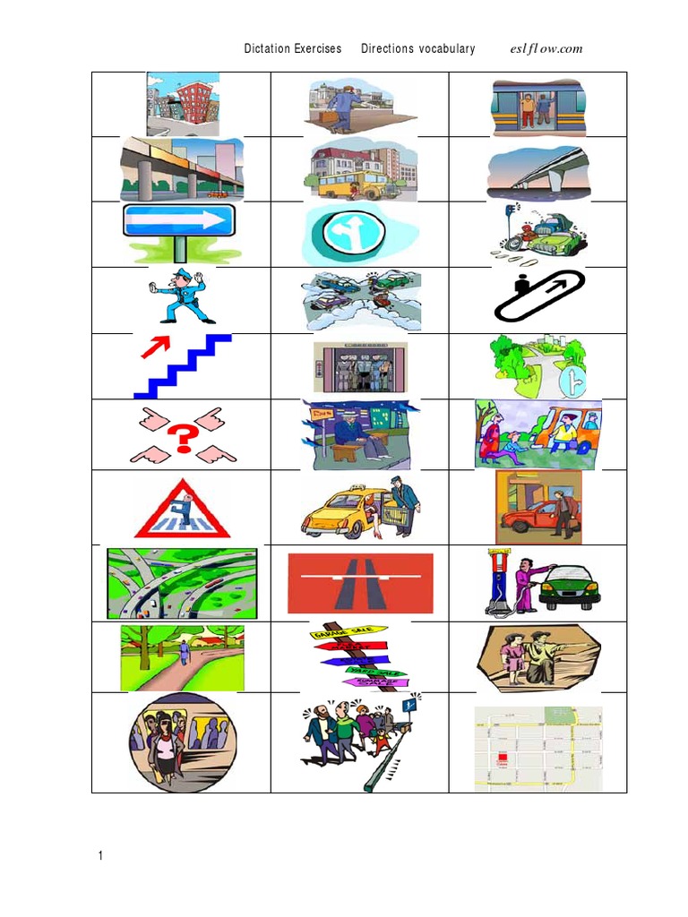 Dictation Exercises for Directions | PDF | Traffic | Traffic Light