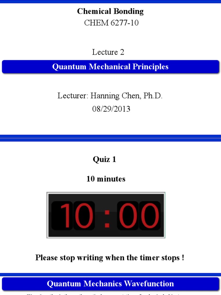 PChem Help | PDF | Wave Function | Schrödinger Equation